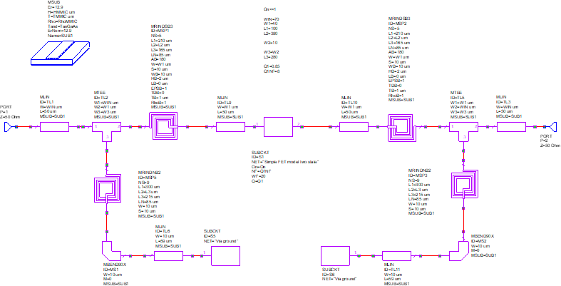 MMIC phase shifter 22 degree bit design