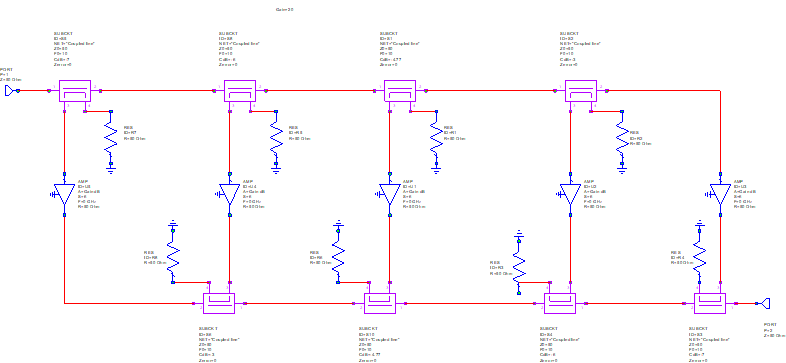 Serial coupled combiner