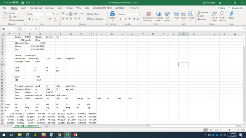 Excel S-Parameter Mixer