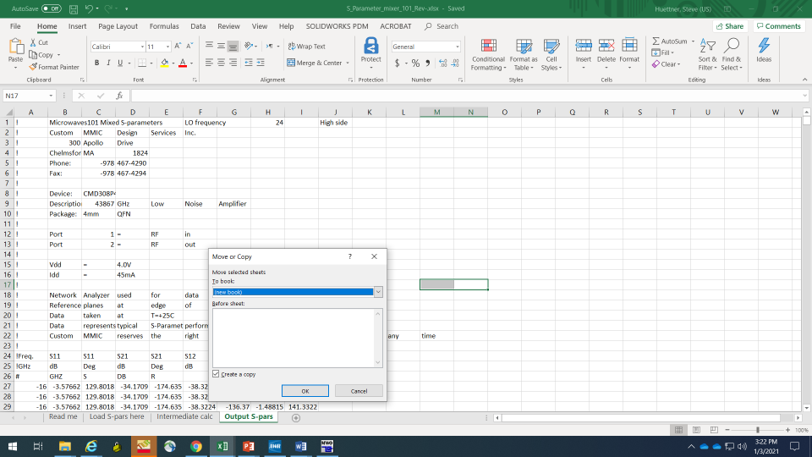 Excel S-Parameter Mixer
