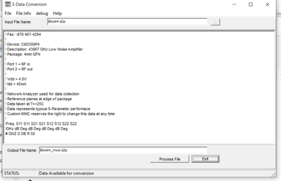 Excel S-Parameter Mixer