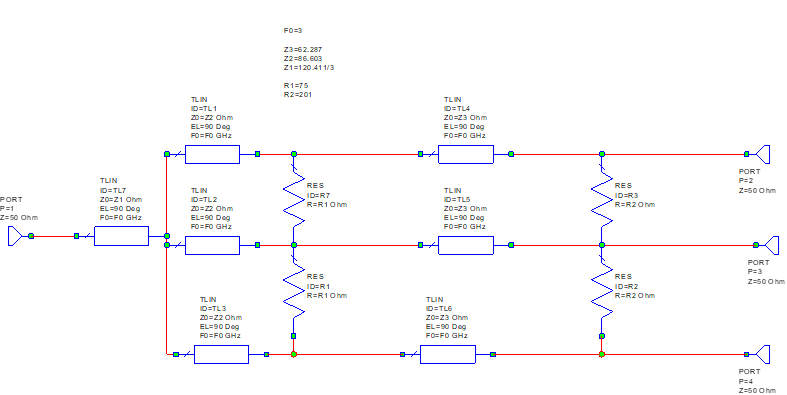Non-planar three-way Wilkinson