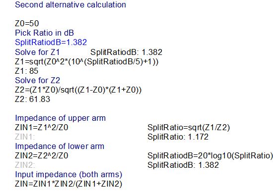 Unequal-split Wilkinson power divider simplified